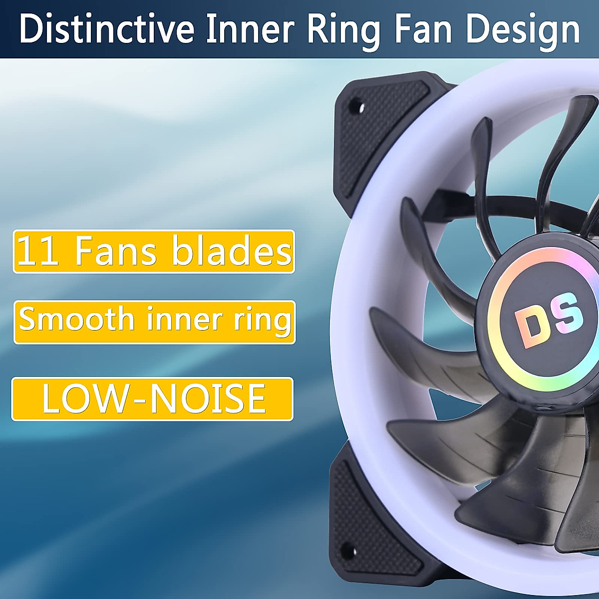 DS 6Pack 120MM RGB PC Cooling Fans, LED Case Fans with Remote Control for Computer, PC Case CPU Coolers, Radiators System (8th GEN Hub Box, A Series)