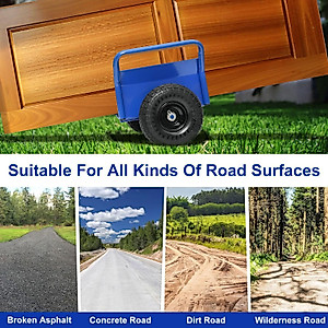 Heavy Duty Panel Dolly, Slab Dolly with Two Handles and 10" Solid Rubber Tires Wheels, Bears Weight 1000 LBS, All Terrain Moving Cart for Heavy Drywall Sheet and Door Material