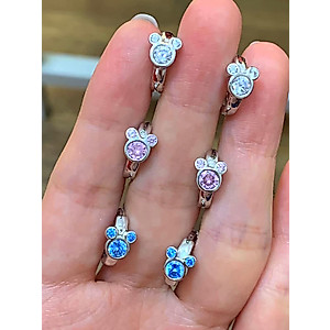 Cubic Zirconia Small Hoop Earrings 925 Sterling Silver Plated Hypoallergenic CZ Mouse Cute Cartilage Huggie Hoops for Women Girls 16G Piercing Ear Stud (Clear)