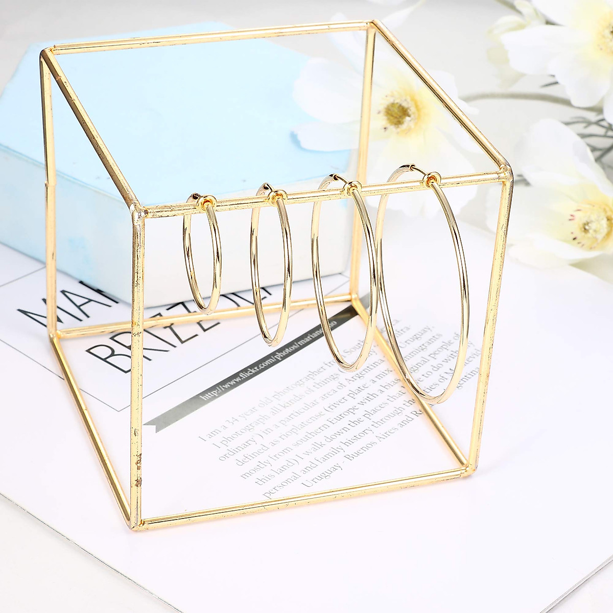 LOYALLOOK 4 Pairs Stainless Steel Clip On Hoop Earrings for Women Fake Hoop Earrings Spring Hoop Earrings For Non-Pierced Ears