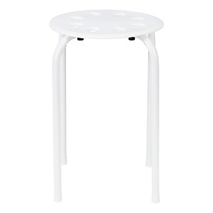 Norwood Commercial Furniture Stacking Stools for Kids and Adults, 17.75" Standard Height Portable Nesting Office and Classroom Stools, White, Pack of 5