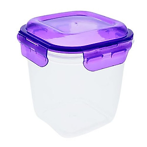 Surefresh Tall Square Plastic Containers with Clip-Lock Lids, Food Storage Containers, Deli, Slime, Soup, Meal Prep Containers 54 Oz | BPA Free | Leakproof | Easily Snap, Clear, 218466