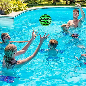Airsnigi 24 Pieces Beach Balls, 8.8" Inflatable Watermelon Beach Balls Bouncing Balls Watermelon Pool Toys for Outdoor Summer Beach Swimming Pool Kids Party Decor