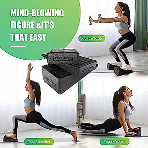 Slant Board for Calf Stretching, 5 Adjustable Angles Foot Stretcher for Physical Therapy, 480 lbs Weight Capacity Incline Board Wedge for Home Exercise, Squats and Calf Stretch(Black)