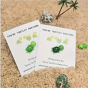 Green Mini Pocket Hug Turtle,Thank You Note Cards Greeting Card Mini Sea Turtle Figure Pocket Hug Gift for Friends and Family Cards and Card Stock, Greeting Cards