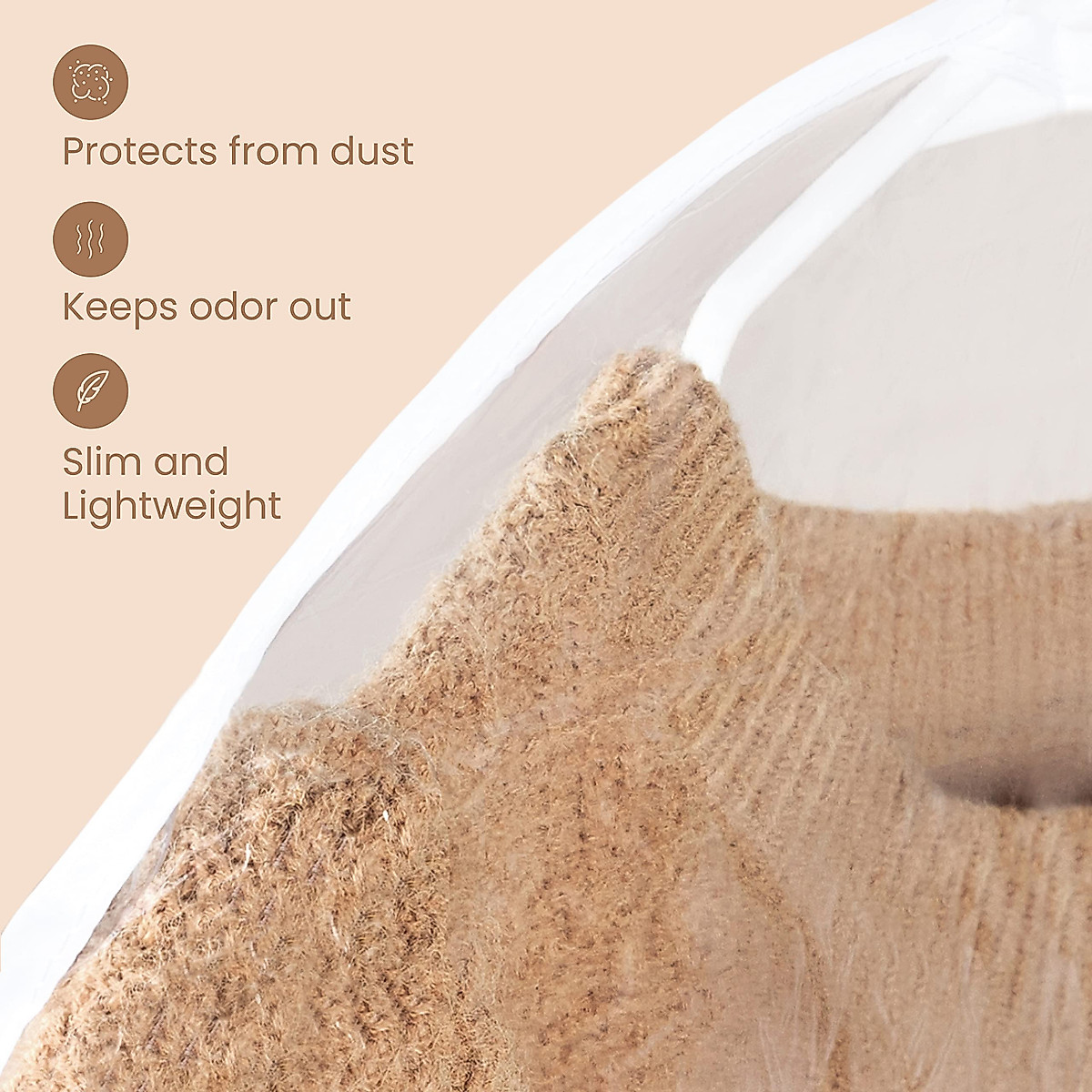 Handy Laundry Clear Vinyl Shoulder Covers – Set of 16 – Garment Protectors Keep your Suits, Dresses, Blouses, & Dust Free. Protect and Store your Clothing while they're In and Out of Season.