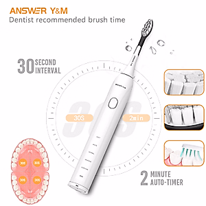 Electric Toothbrush Replacement Head for ANSWER Y&M Sonic Electric Toothbrush & ANSWER Y&M Electric Toothbrush with Water Flosser Combo