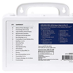 McKesson First Aid Kit for Office, School and Home, Wall Mounted, 87 Pieces, 25 Person, 6 Count
