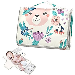 Bulletgxll Llama Cactus Portable Diaper Changing Pad Waterproof Changing Pad with Baby Tissue Pocket and Magic Stick for Newborn Baby.