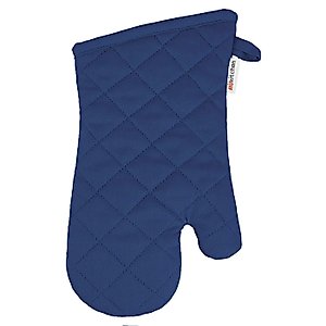 MU Kitchen 100% Cotton Terry-Lined Oven Mitt, 13-Inch, Ink Blue