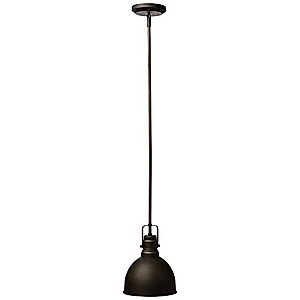 Westinghouse Lighting 6345600 One-Light Mini Pendant Hammered Oil Rubbed Bronze Finish with Highlights