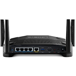 Linksys WRT Gaming WiFi Router Optimized for Xbox, Killer Prioritization Engine to Reduce Peak Ping and Latency, Dual Band, 4 Gigabit Ports, AC3200 (WRT32XB)