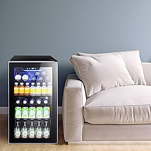 Antarctic Star Beverage Refrigerator Cooler - 120 Can Mini Fridge Glass Door for Soda Beer or Wine Small Drink Dispenser Clear Front for Home, Office or Bar,3.2 cu.ft.