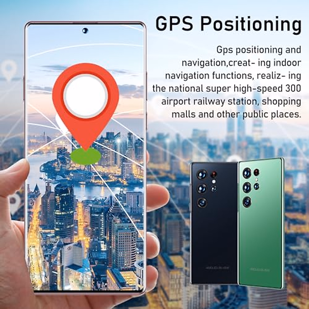 Cheap S22 Ultra Smartphone 7.3INCH Full Screen 5G Telephone 16GB RAM 1TB ROM Mobile Phones Global Version Android 12.0 Cell Phone,Green-1TB