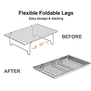 Blackhoso 3-Tier Cooling Rack with Baking Sheet for Cookies Cakes Pies, Baking Jerky Rack 304 Stainless Steel, Oven & Dishwasher Safe