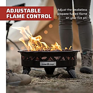 Camp Chef Juniper Fire Pit - Portable & Propane Campfire Pit with Foldable Legs & Lava Rocks - Comes with a Carry Bag - 24"