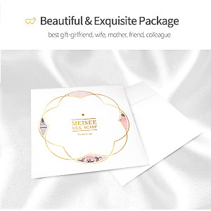 MEISEE 100% Mulberry Silk Scarfs Small Square Scarf 21" x 21" Neck Scarf Breathable Lightweight for Women Gift Packed (G-30 Grace Pink)