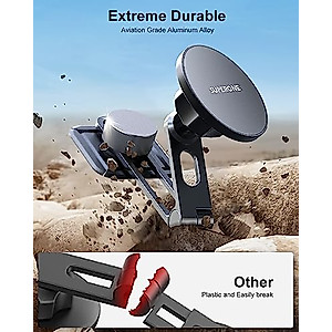 SUPERONE Tesla Phone Mount, Compatible with MagSafe Car Mount for Model 3 & Model Y, [Super Strong Magnet] 360° Rotation for iPhone 15 14 13 Pro/Max MagSafe Case & All Phones, Black