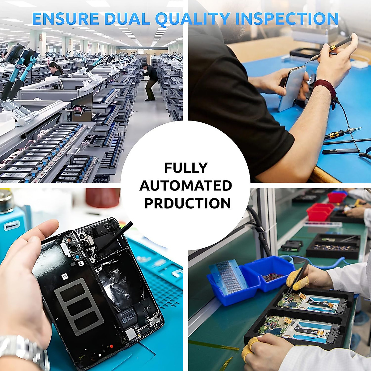 Eonpam Back Glass Replacement for Oppo Reno2 Back Cover Rear Housing with Camera Lens + Repair Tool Kit Genuine Rear Glass (Black)