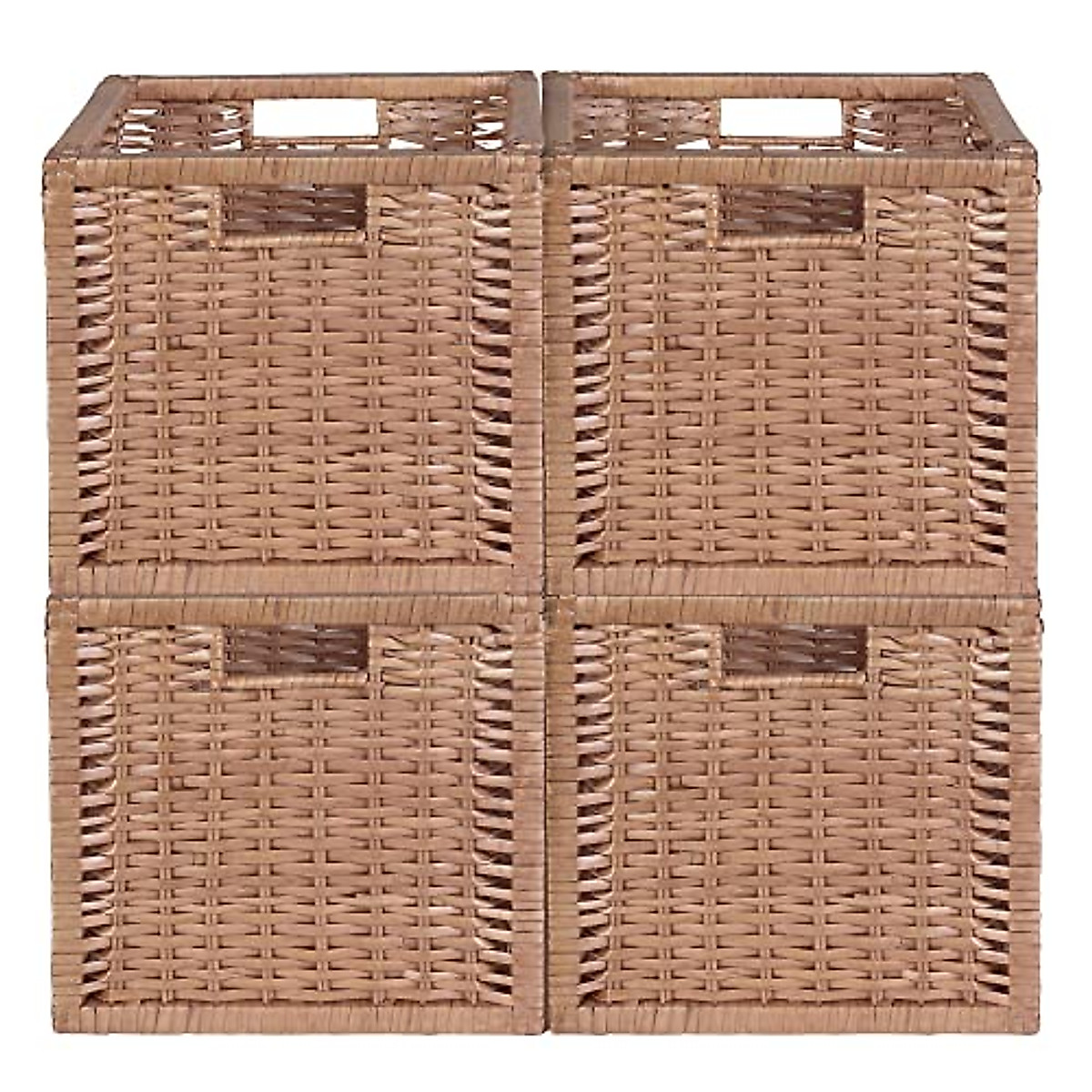 Niche Cubo Set of 4 Full-Size Foldable Wicker Storage Basket- Natural