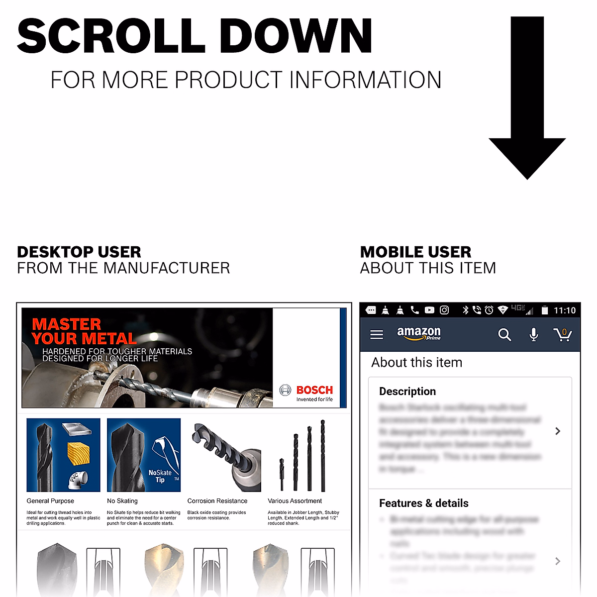 BOSCH BL2639 1-Piece 3/16 In. x 6 In. Extra Length Aircraft Black Oxide Drill Bit for Applications in Light-Gauge Metal, Wood, Plastic