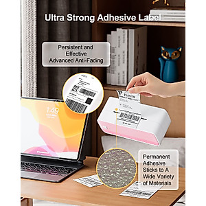 Phomemo 4x6 Thermal Label Printer Paper - 500 PCS White 4"x6" Fan-Fold Labels Shipping Supplies Labels - Water/Oilproof Label Stickers - Permanent Adhesive Thermal Shipping Label for Shipping Packages