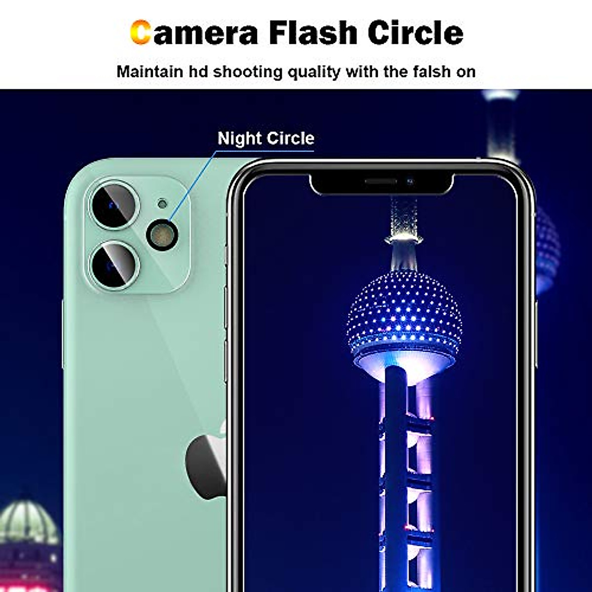 HATOSHI 2 Pack Privacy Screen Protector for iPhone 11 with 2 Pack Camera Lens Protector, [Anti-spy Tempered Glass] Case Friendly Anti-glare Protective Glass Screen Saver for iPhone 11 6.1-inch, Black