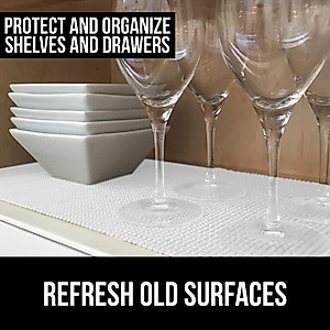 Gorilla Grip Drawer Liner and Mattress Gripper, Drawer Liner Size 12 in x 20 FT in White, Non Adhesive, Mattress Gripper Size Queen, Slip Resistant, Easy Trim, 2 Item Bundle