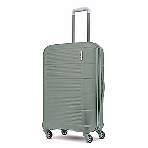American Tourister Stratum 2.0 Expandable Hardside Luggage with Spinner Wheels, Jade Green, 24-Inch Checked-Medium