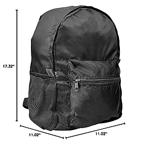 PAXLAMB 25L Backpack Packable Foldable Ultra Lightweight Water Resistant Durable Camping Travel Hiking Daypack for Men Women (Black)