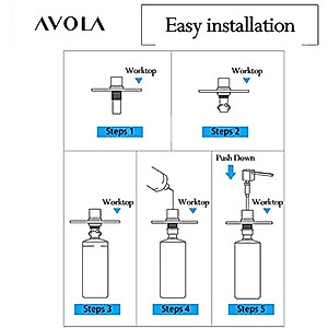 Gold Kitchen Soap Dispenser,Sold Brass Gold Soap Dispenser for Kitchen Sink,Commercial Liquid Dish Dispensers,Built in Kitchen Sink Soap Dispenser,Brushed Gold Lotion Dispenser