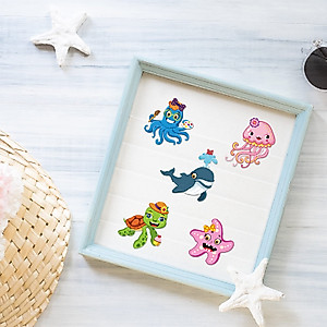 48 Pcs Ocean Animal Stickers Craft for Kids Under The Sea Party Favors Summer Stickers Beach Craft Kit Make a Sea Sticker Sheets Mermaid Party Shark Themed Birthday Baby Shower Party Supplies