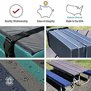 North American Mattress 8' Outdoor Picnic Bench Seat Cushion - 2 Piece Set; 96" (8ft) x 10" x 3"; Gray - Folding & Easy to Carry