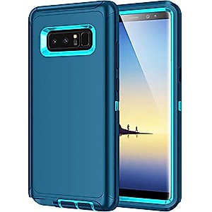 Mieziba for Galaxy Note 8 Case,Shockproof Dropproof Dustproof,3-Layer Full Body Protection Heavy Duty High Impact Hard Cover Case for Samasung Galaxy Note 8,Turquoise