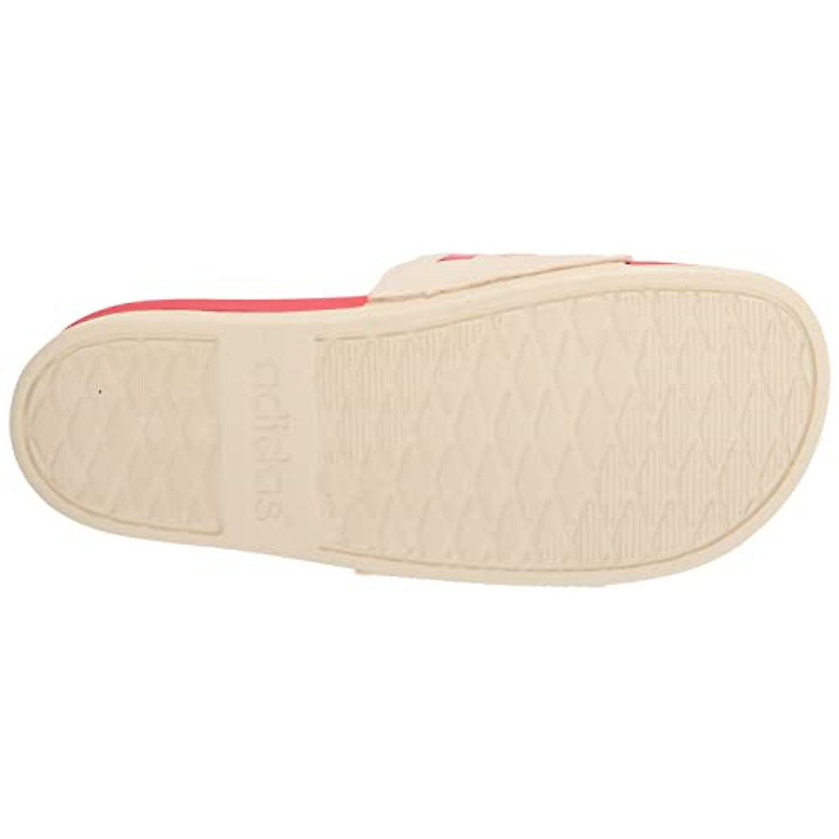 adidas Unisex Adilette Slides Sandal, Wonder White/Vivid Red/Gold Metallic, 13 US Women