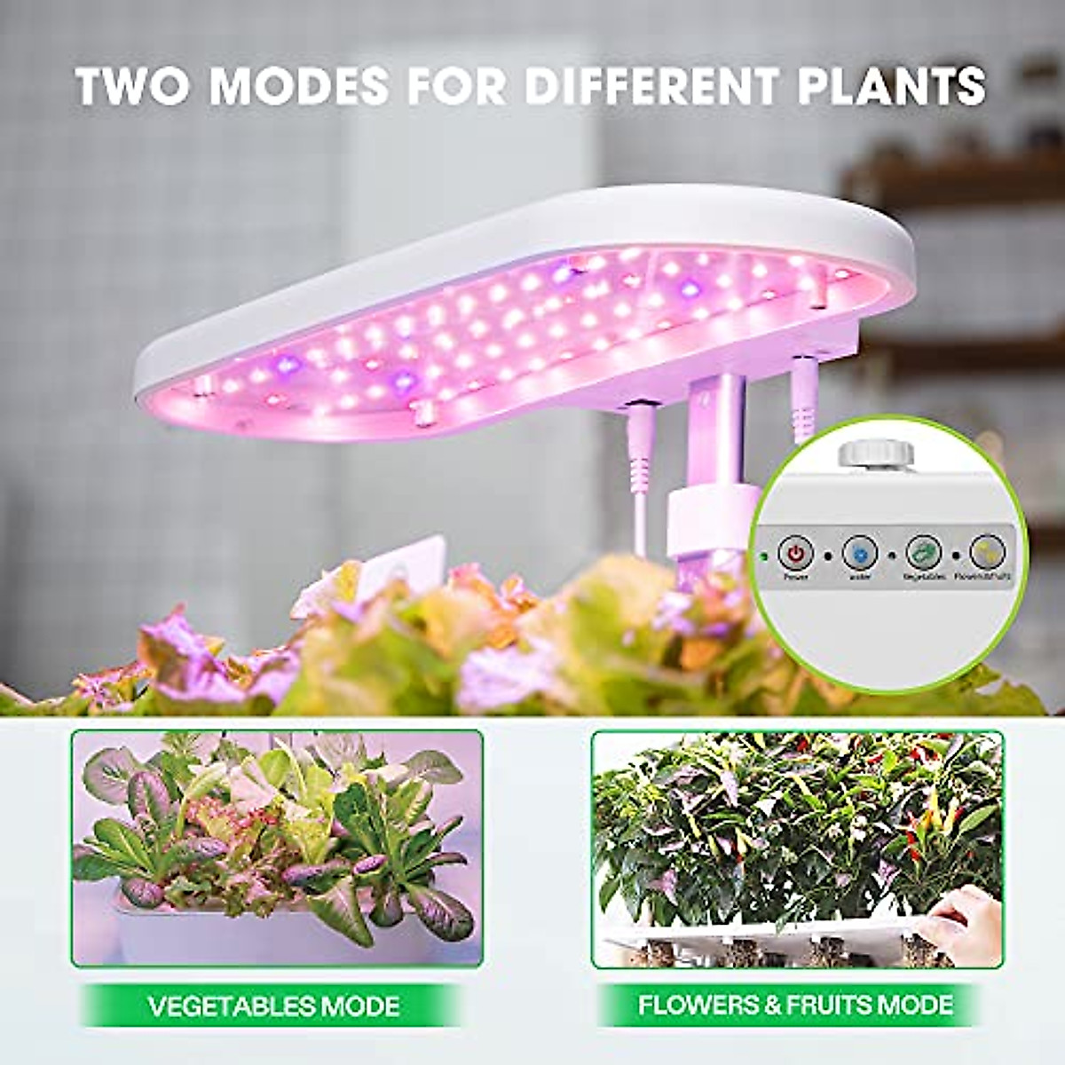 VIVOSUN Hydroponics Growing System, 10 Pods Smart Indoor Herb Garden Kit with Grow Light, 18.5" Height Adjustable Indoor Hydroponic Garden for Fruits, Flower & Vegetables