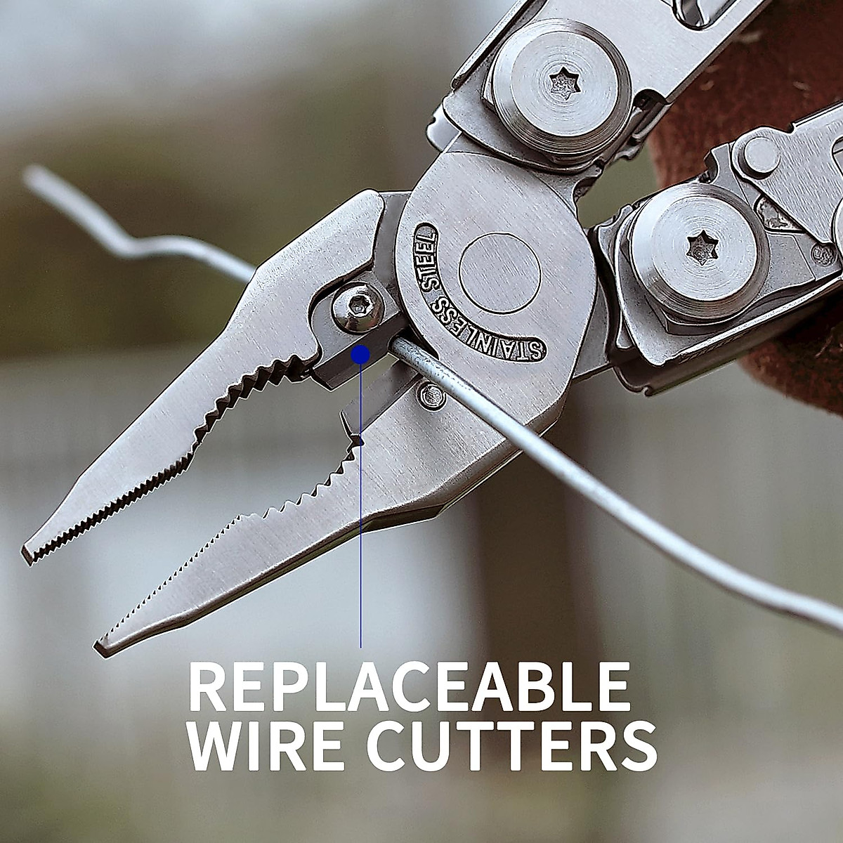 ROCKTOL Multitool, 29-in-1 Multitool Pliers with Replaceable Wire Cutters and Saw, Heavy-duty Stainless Steel Multi-tool Set and Nylon Sheath for Camping Survival multi tool for Man
