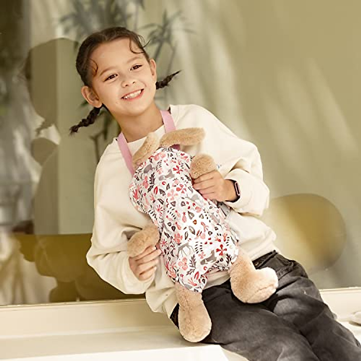 GAGAKU Baby Doll Carrier Doll Accessories for 18-inch Dolls IKEA Doll Reborn Baby Doll Bitty Baby American Girl Doll Carrier for Little Girls – Pink (Reindeer)