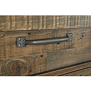 Signature Design by Ashley Sommerford Industrial Farmhouse 5 Drawer Chest with Dovetail Construction, Butcher-Block Brown, Black