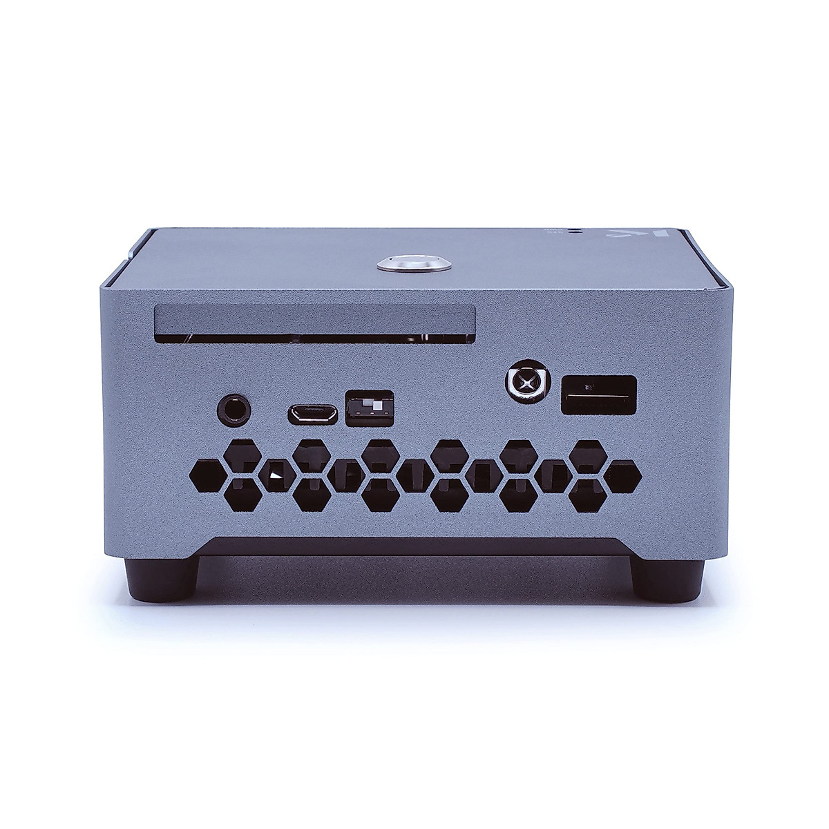 KKSB Odroid N2+ Case | Grey Aluminum Odroid N2+ Enclosure with 80mm Fan | 12mm Momentary Pushbutton Included