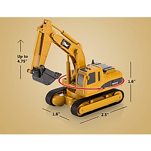 Top Race 4 Channel Mini Remote Control Excavator 1:64 Scale, Mini Construction Toys Series (TR-011)…