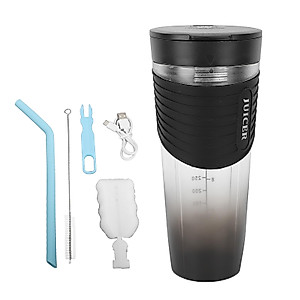 Portable Blender with 20,000RPM Motor, Rechargeable Battery 6 Stainless Steel Blades for Smoothies Shakes Home Outdoor (Black)