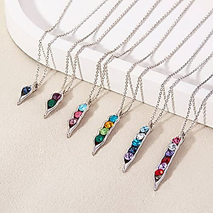 EVE'S ADDICTION Custom Three Peas in a Pod Necklace (16" chain) - Sterling Silver Peas in a Pod Birthstone Necklace - Mother's Jewelry - Gift for Mom - Mother's Necklace - Gifts for Mom