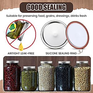 Nuogo 240 Pcs Wide Mouth Mason Jar Lids Canning Lids with Silicone Sealing Ring Split Type Airtight Jar Lids Mouth for Canning Food Fruits Jams Supplies