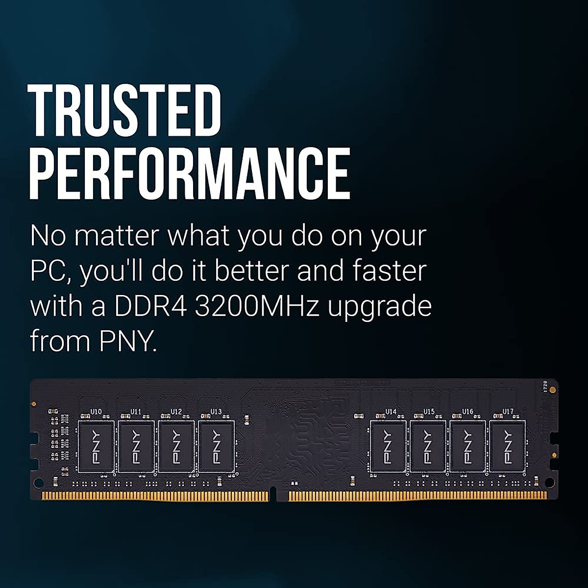 PNY Performance 16GB DDR4 DRAM 3200MHz (PC4-25600) CL22 (Compatible with 2666MHz, 2400MHz or 2133MHz) 1.2V Desktop (DIMM) Computer Memory – MD16GSD43200-TB