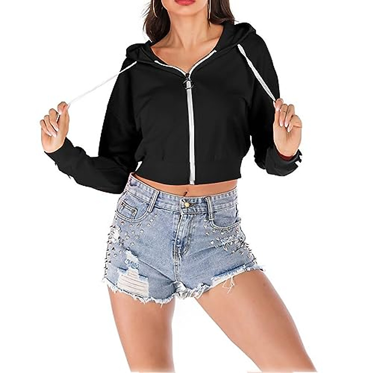 Women's Sweatshirt Mock Neck Tops for Women 3/4 Ruched Sleeve Fall Rompers for Women 2023 Going Out Outfits for Women Windbreaker Coat Fashion Outwear Capes Tiered Off The Shoulder Trendy Fall Tops
