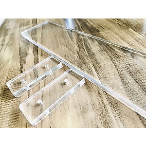 Elegant and Sophisticated Floating Window Shelf (29.5", Double Shelf) - Crystal Clear Recessed Durable Strong Acrylic Trinket, Plants and Succulents Indoor Collection Display Stand Trendy Modern