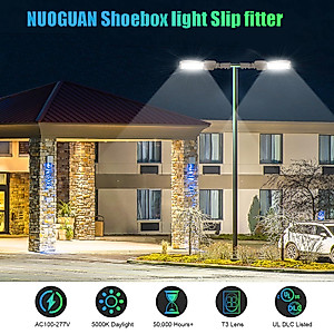LED Parking Lot Light, 240W 33600LM 240 volt LED Parking Light 5000K LED Shoebox Street Lights Slip Fitter UL Listed DLC IP65 LED Area Light for Outdoor Driveway Roadway Pole Fixture 960W MH Equiv