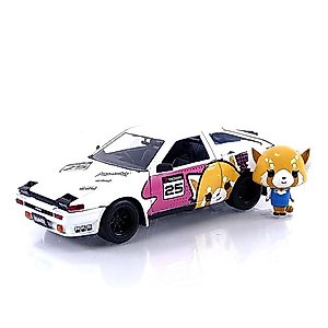 Jada Toys Sanrio 1:24 1986 Toyota Trueno (AE86) Die-cast Car & Aggretsuko Figure, Toys for Kids and Adults (33725)