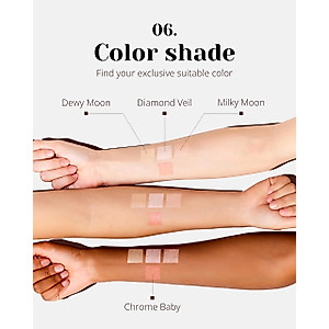 Glint DEWY MOON NATURAL GLOW HIGHLIGHTER RADIANCE ENHANCING MAKEUP (Dewy Moon, 3.8g/0.13oz) - Highlighter Powder Add Glimmer to Makeup by LG Beauty. Shiny Illuminator, Rich Pigment & Silky Touch